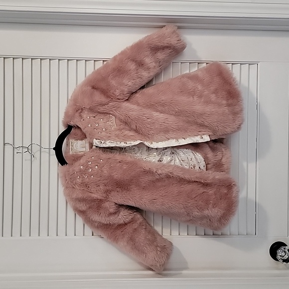 Disney | Jackets & Coats | Disney Princess Pink Faux Fur Coat ...